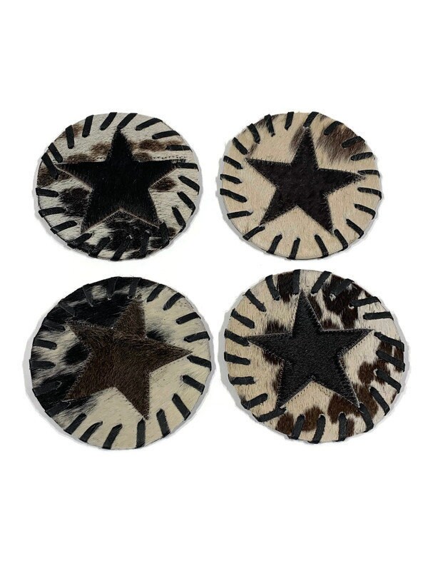 Cowhide Coaster, Custom Drink Coaster, Personalized Coaster ...