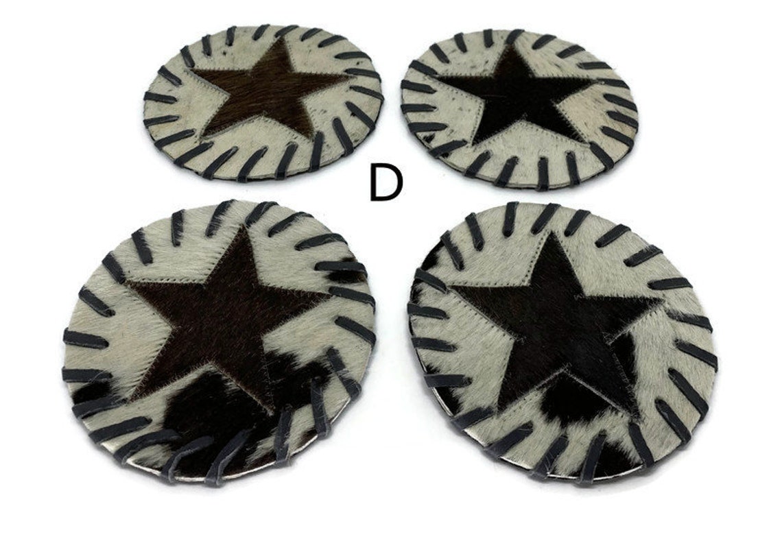 Cowhide Coaster, Custom Drink Coaster, Personalized Coaster ...