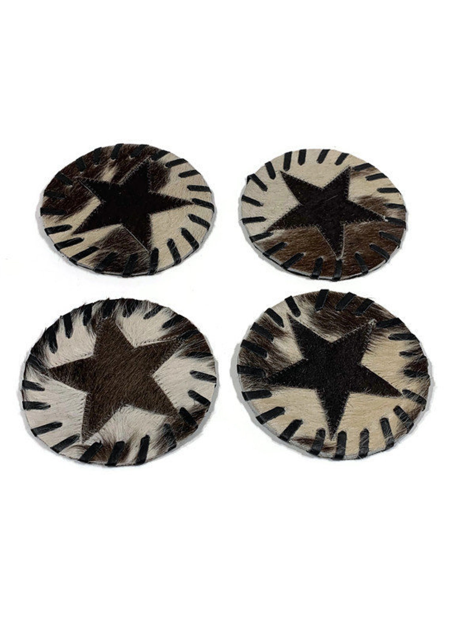 Cowhide Coaster, Custom Drink Coaster, Personalized Coaster ...
