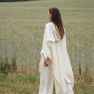 Organic Cotton Plant Mystic Cover up ~ Shamanic Crinkle Muslin Cardigan ...