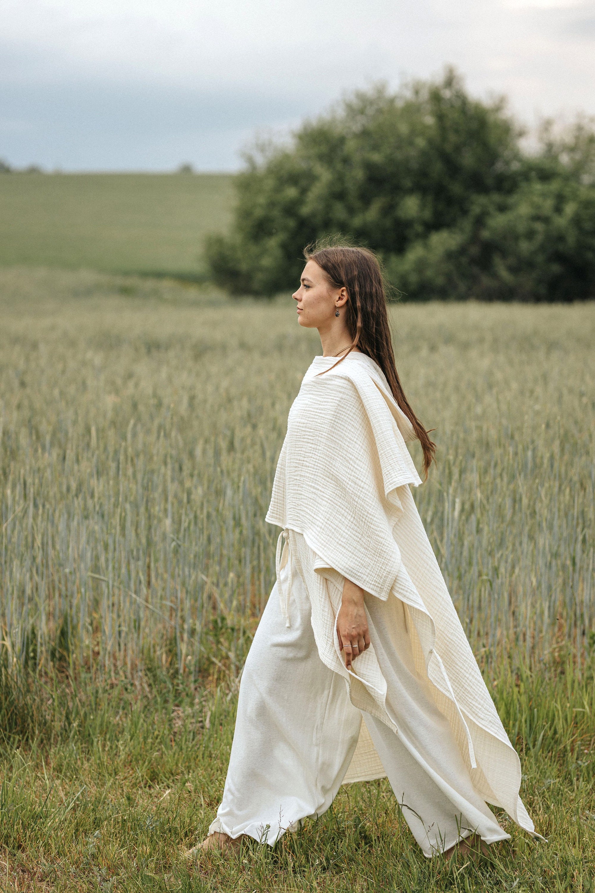 Organic Cotton Plant Mystic Cover up Shamanic Crinkle Muslin Cardigan ...