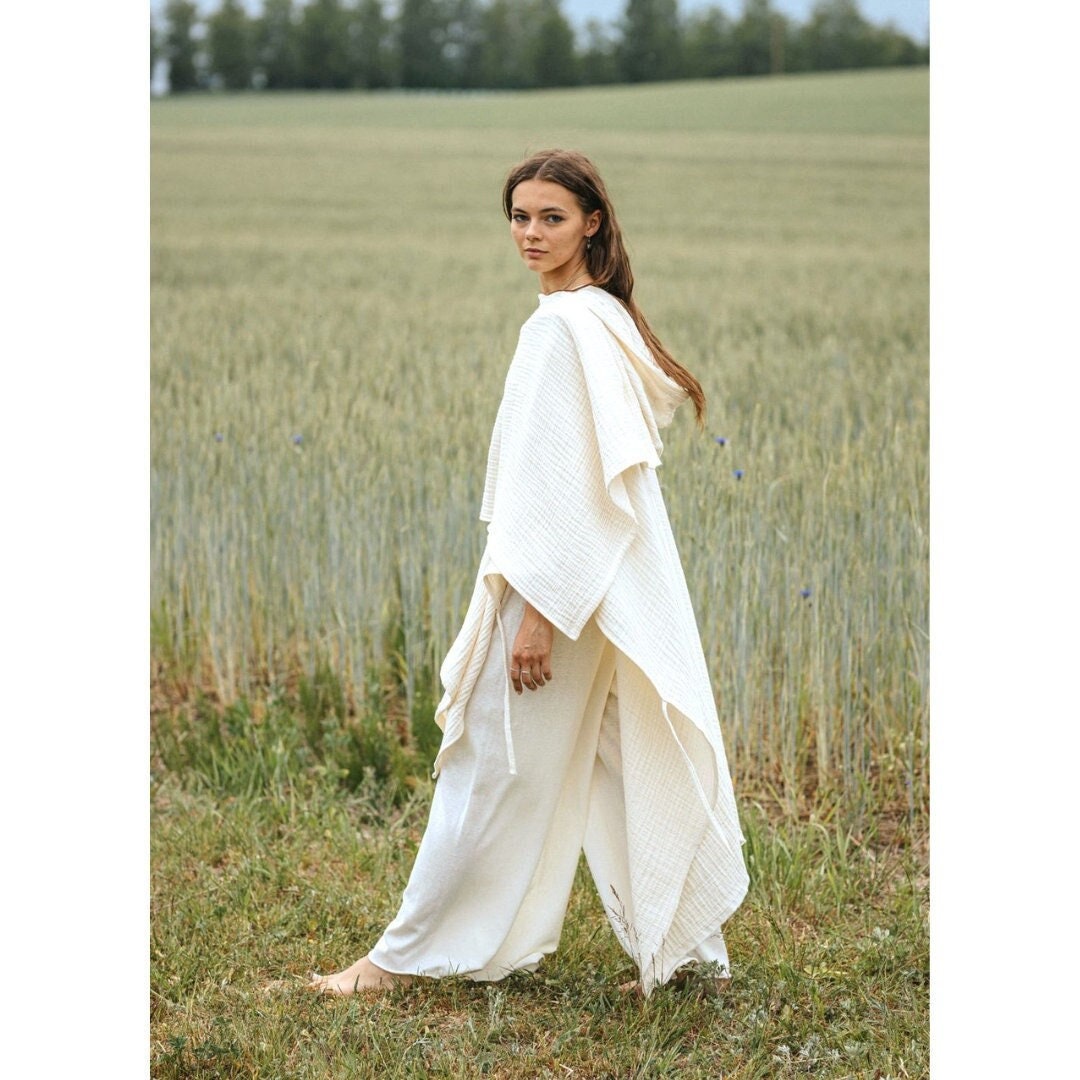 Organic Cotton Plant Mystic Cover up ~ Shamanic Crinkle Muslin Cardigan ...