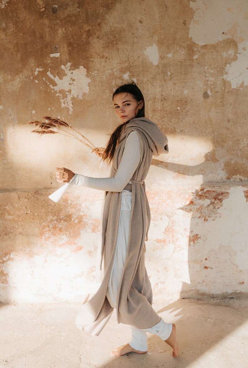 Warm Priestess Organic Cotton Hood Kaftan Shawl Cloak ~ Shamanic Cover ...