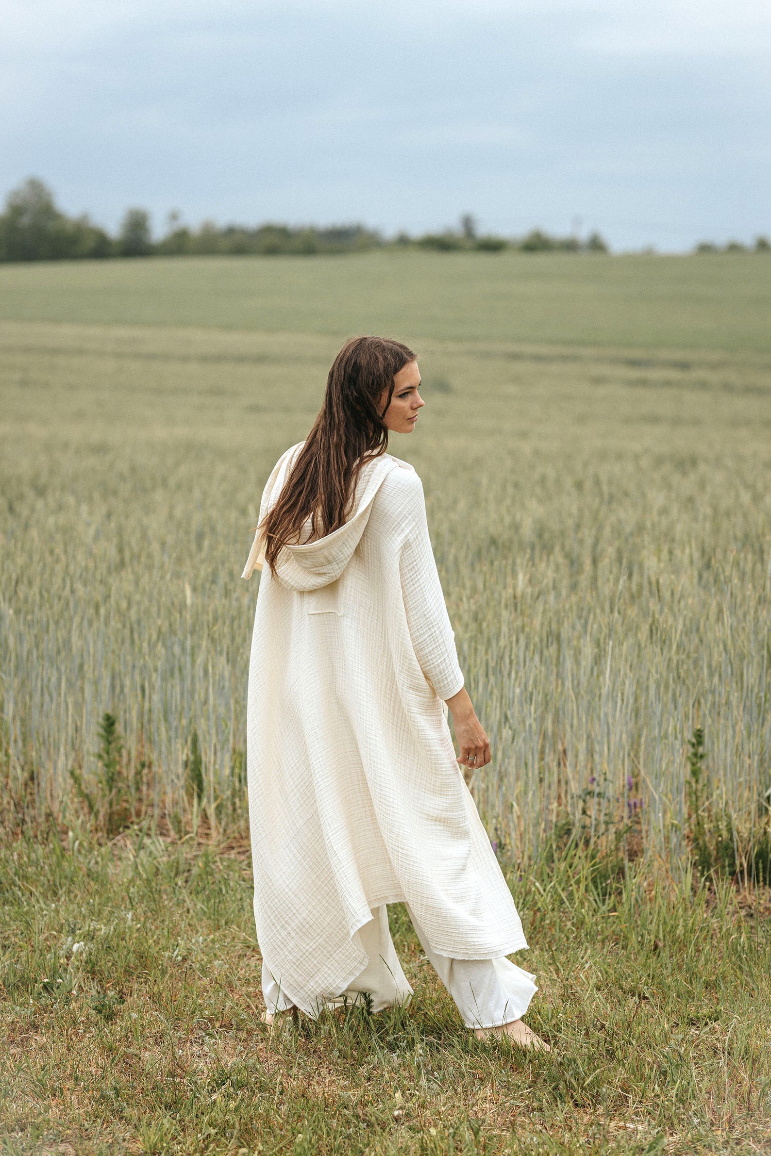 Organic Cotton Plant Mystic Cover up Shamanic Crinkle Muslin Cardigan ...