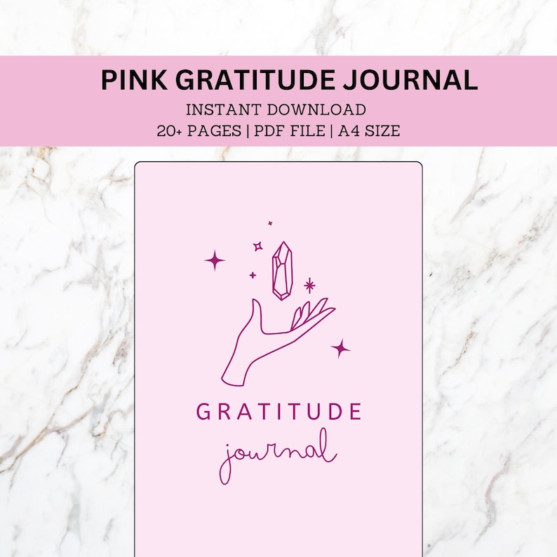 Downloadable Pink Gratitude Journal Bundle Mindfulness & Positivity ...
