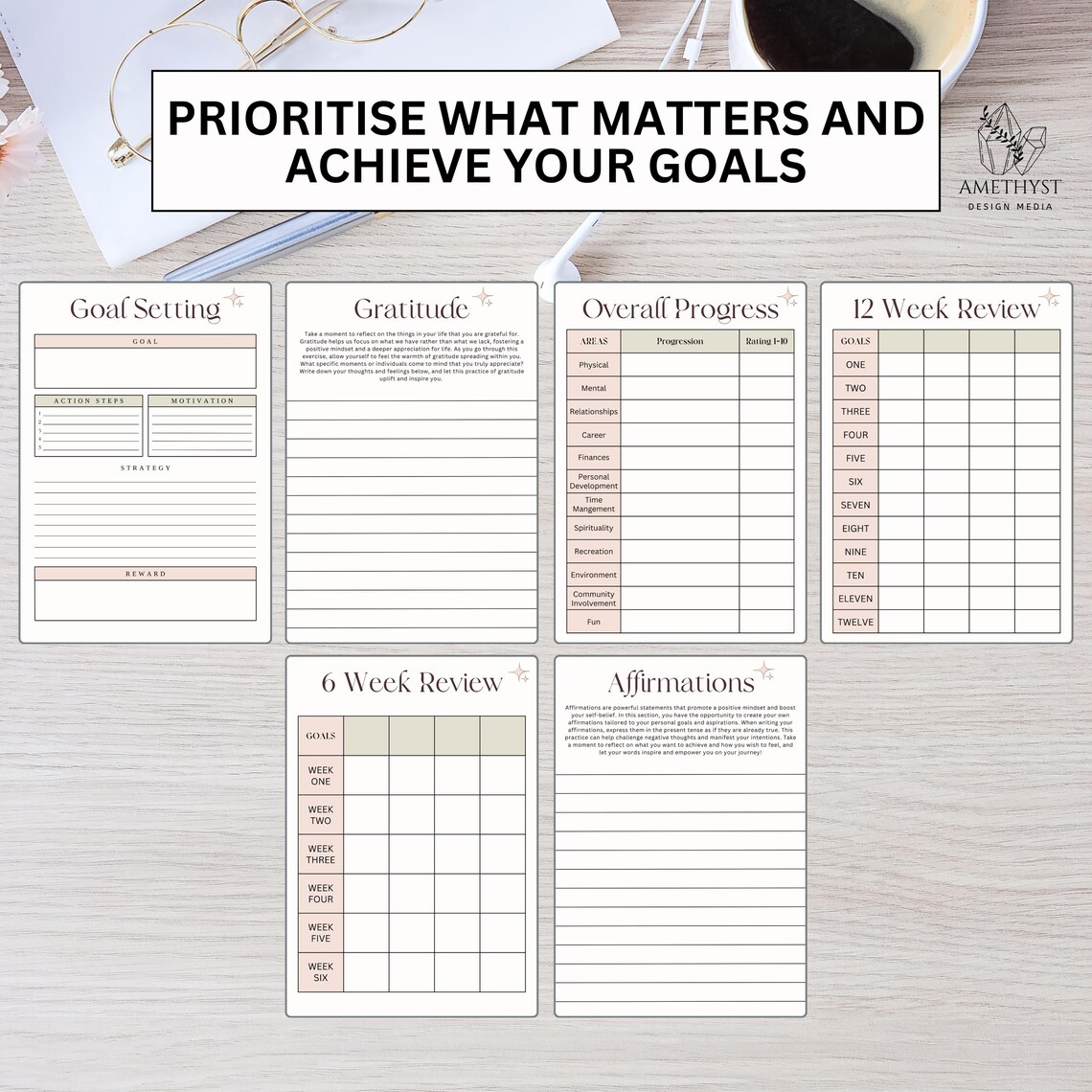 12 Week Year Planner | 12 Week Sprint Planner | Productivity Template ...