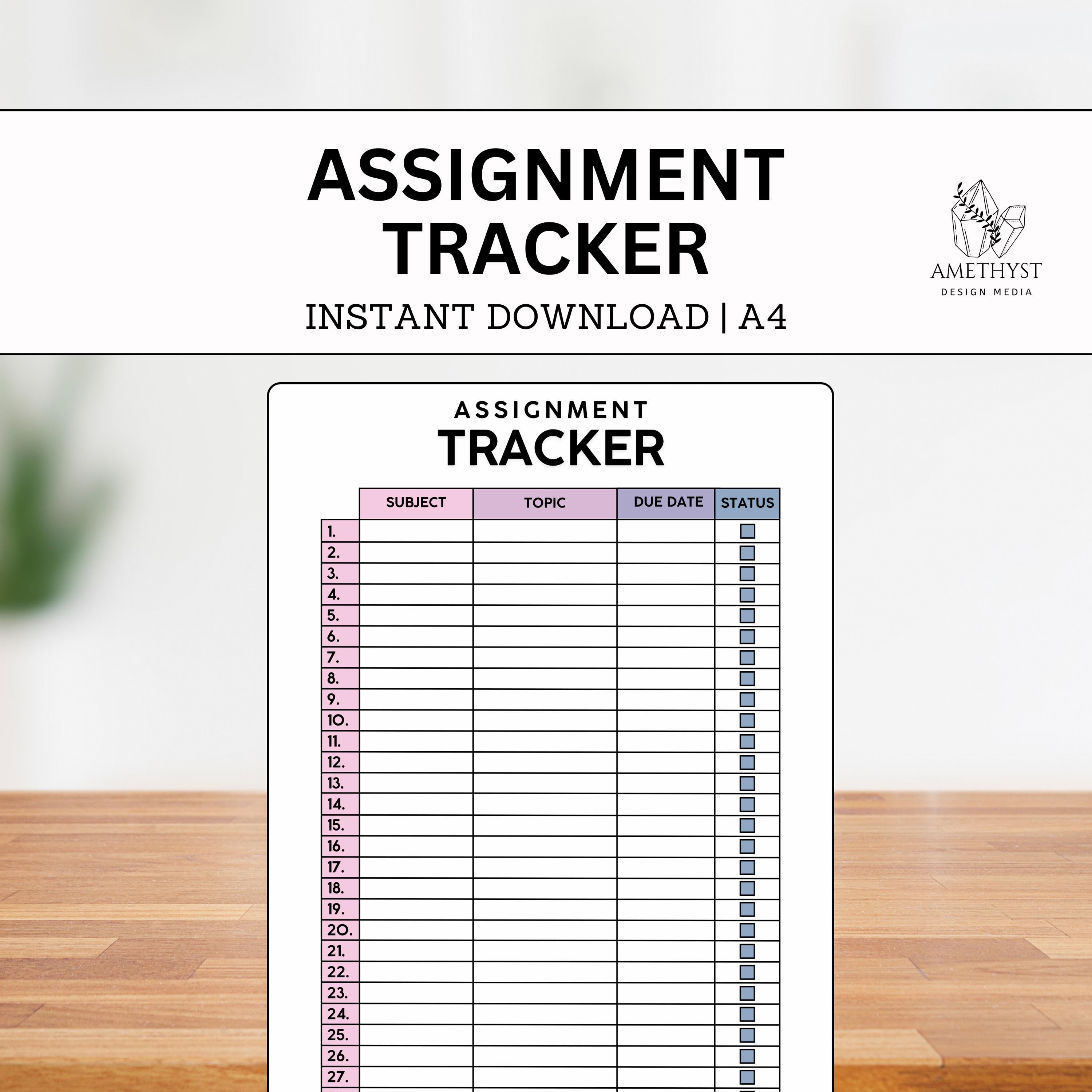 Assignment Planner | Academic Planner | Assignment Log | Homework ...