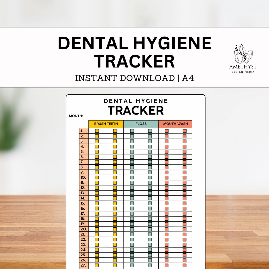 Teeth Brushing Log Digital Download Editable Name Digital Patient ...