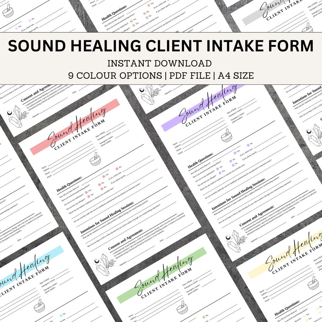 Sound Healing Intake Form | Energy Healing Intake Form | Sound Healing ...
