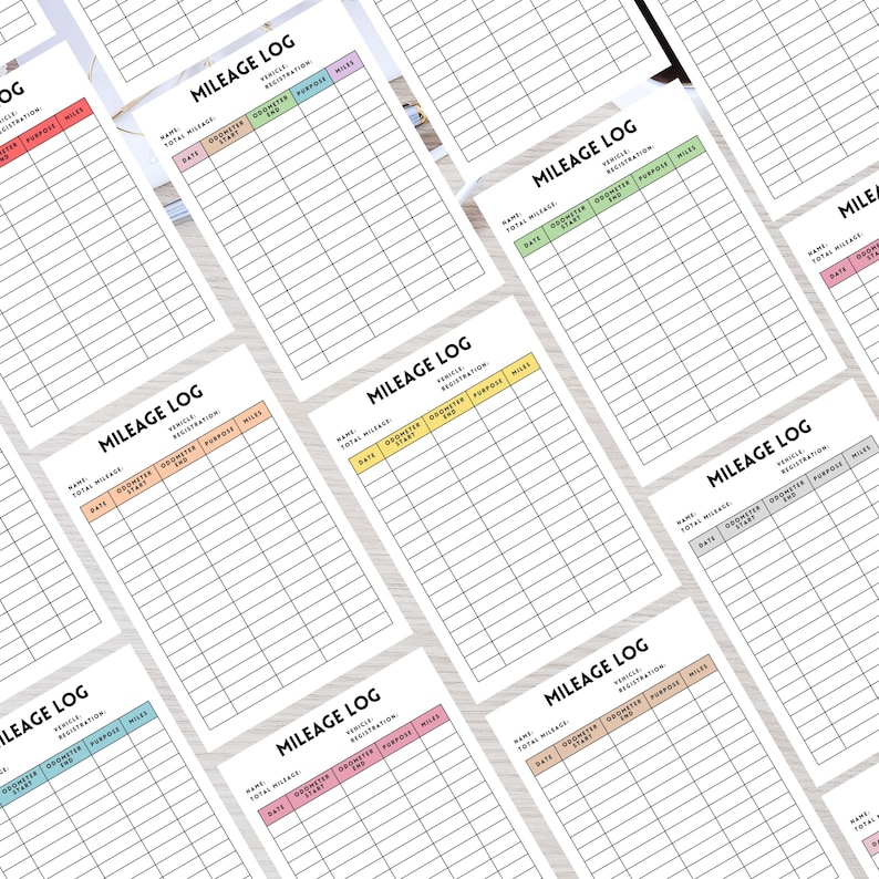 Mileage Tracker Printable | Monthly Mileage Report Form | Miles Log ...