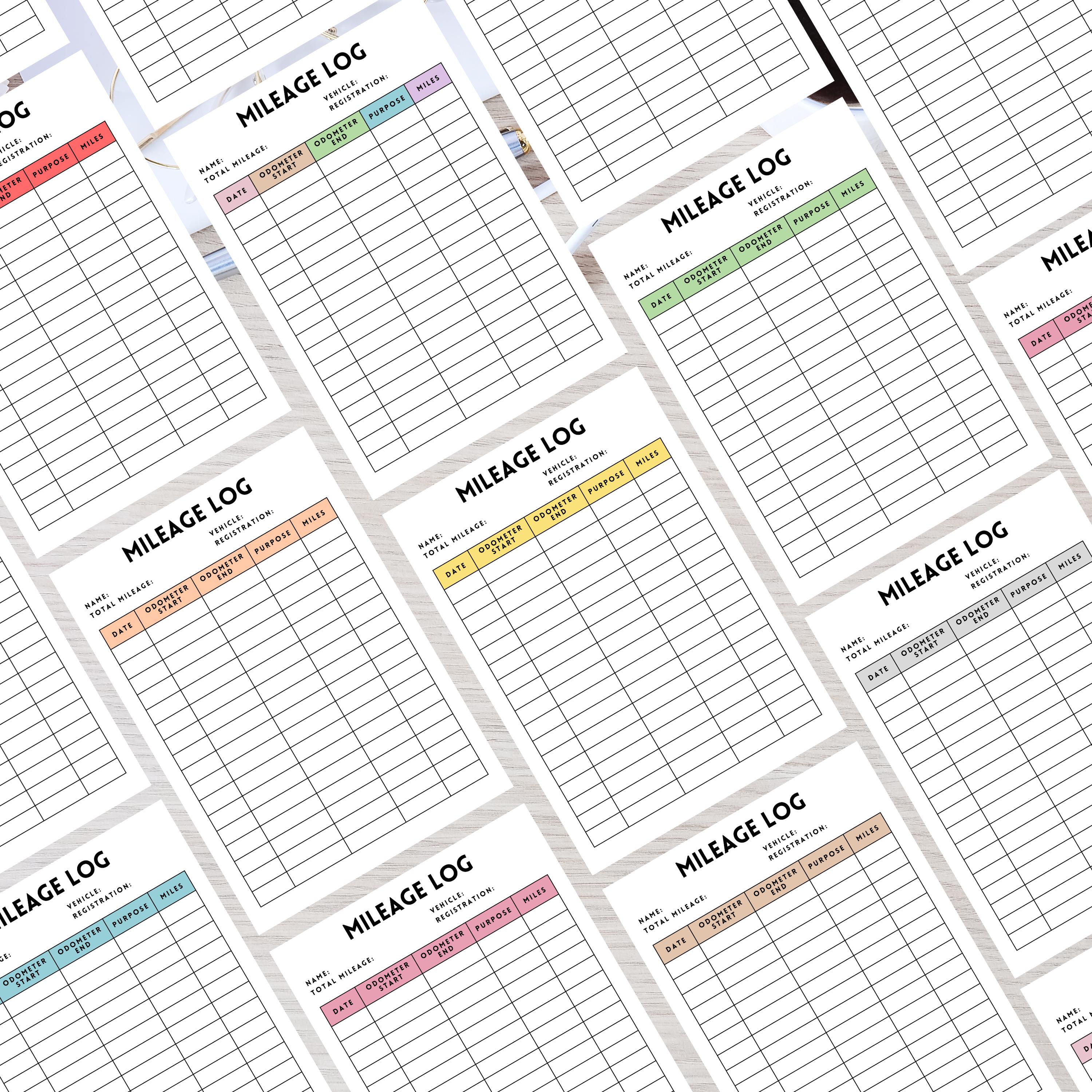 Mileage Tracker Printable | Monthly Mileage Report Form | Miles Log ...