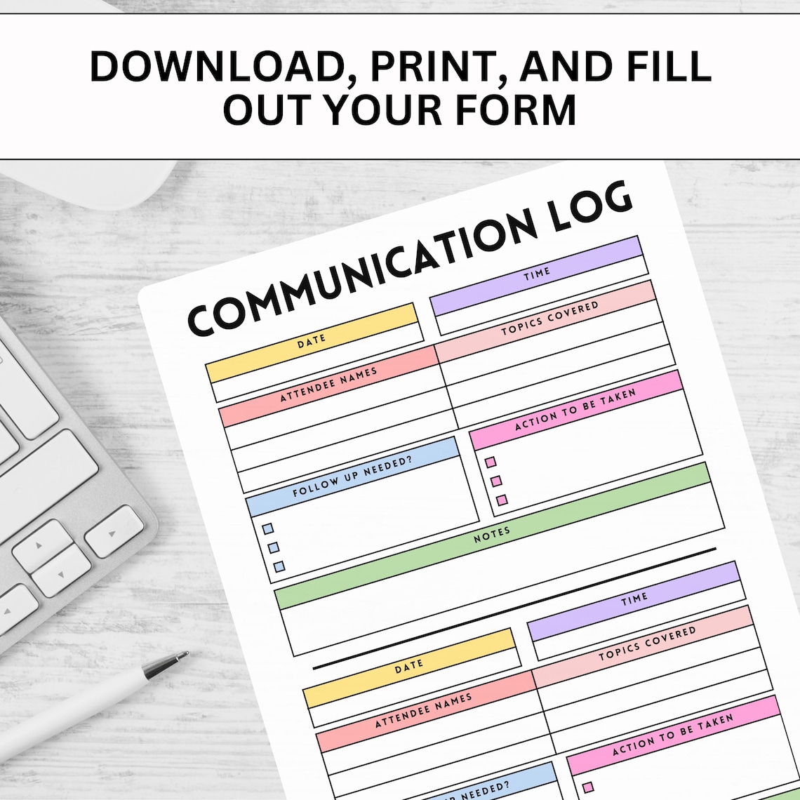 Printable Communication Log | Teacher Communication Log | Communication ...