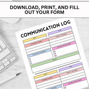 Printable Communication Log | Teacher Communication Log | Communication ...