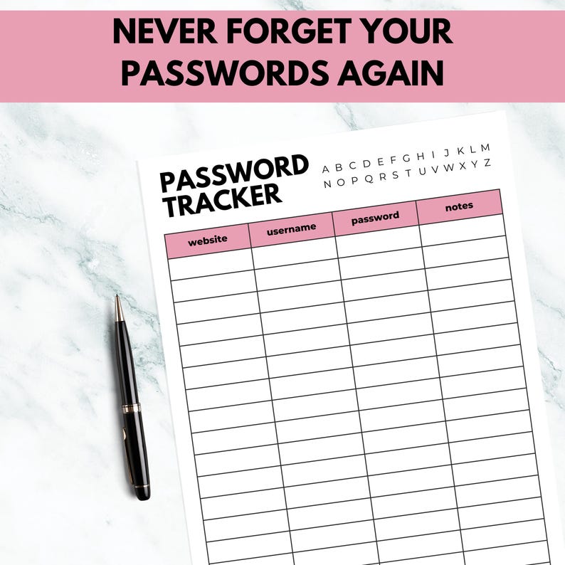 Password Tracker Bundle Printable | Password Log | Password Keeper ...