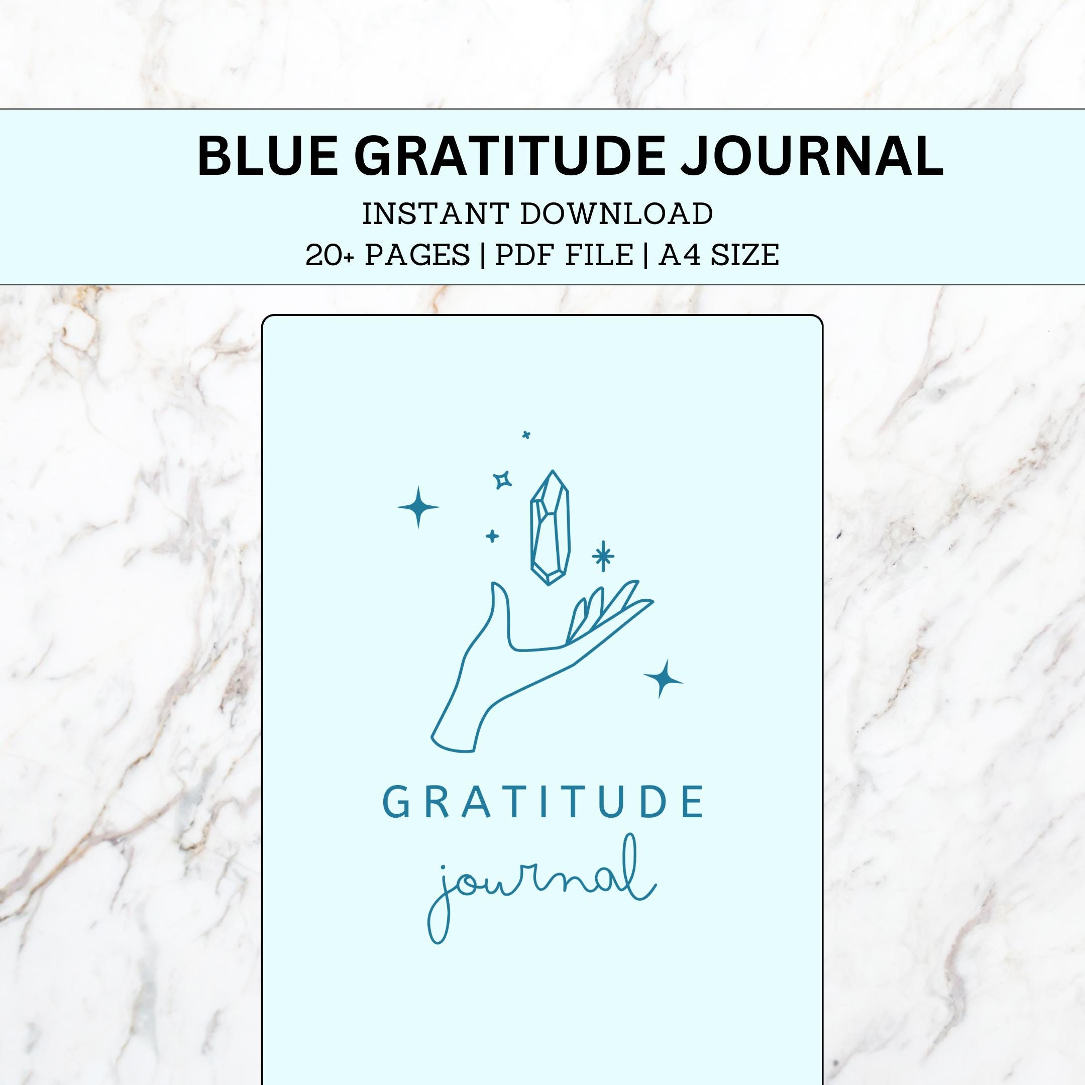 Downloadable Blue Gratitude Journal Bundle Mindfulness & Positivity ...