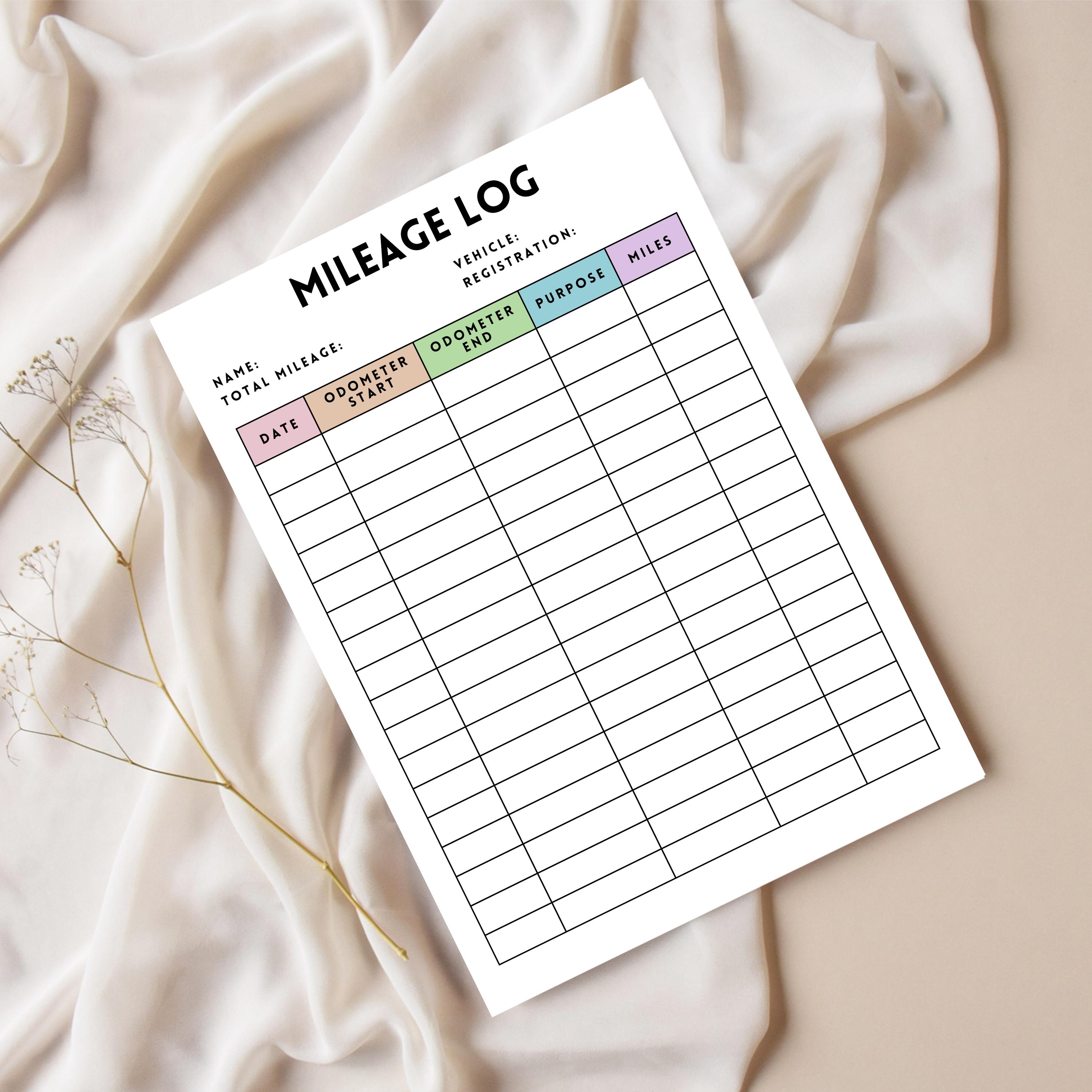 Mileage Tracker Printable | Monthly Mileage Report Form | Miles Log ...