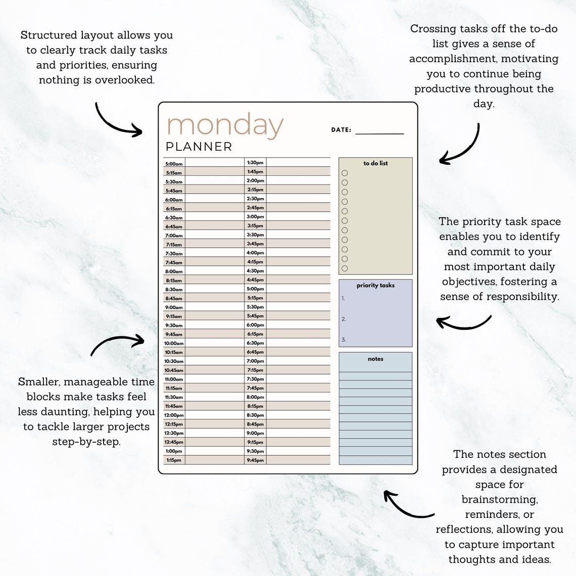 15 Minute Weekly Planner | 15 Minute Planner | 15 Minutes Planner ...