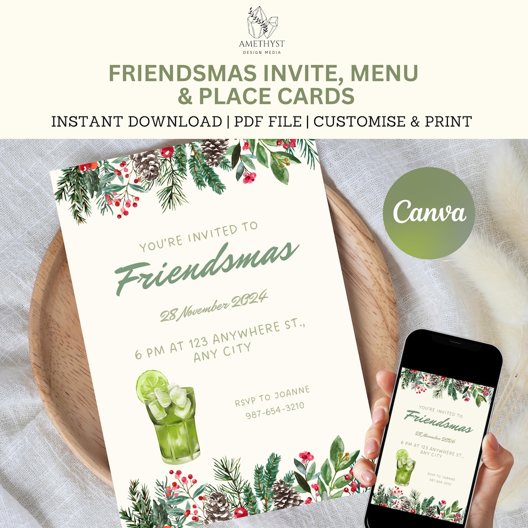 Friendsmas Invitation | Friendsmas Invite | Friendsmas Party ...