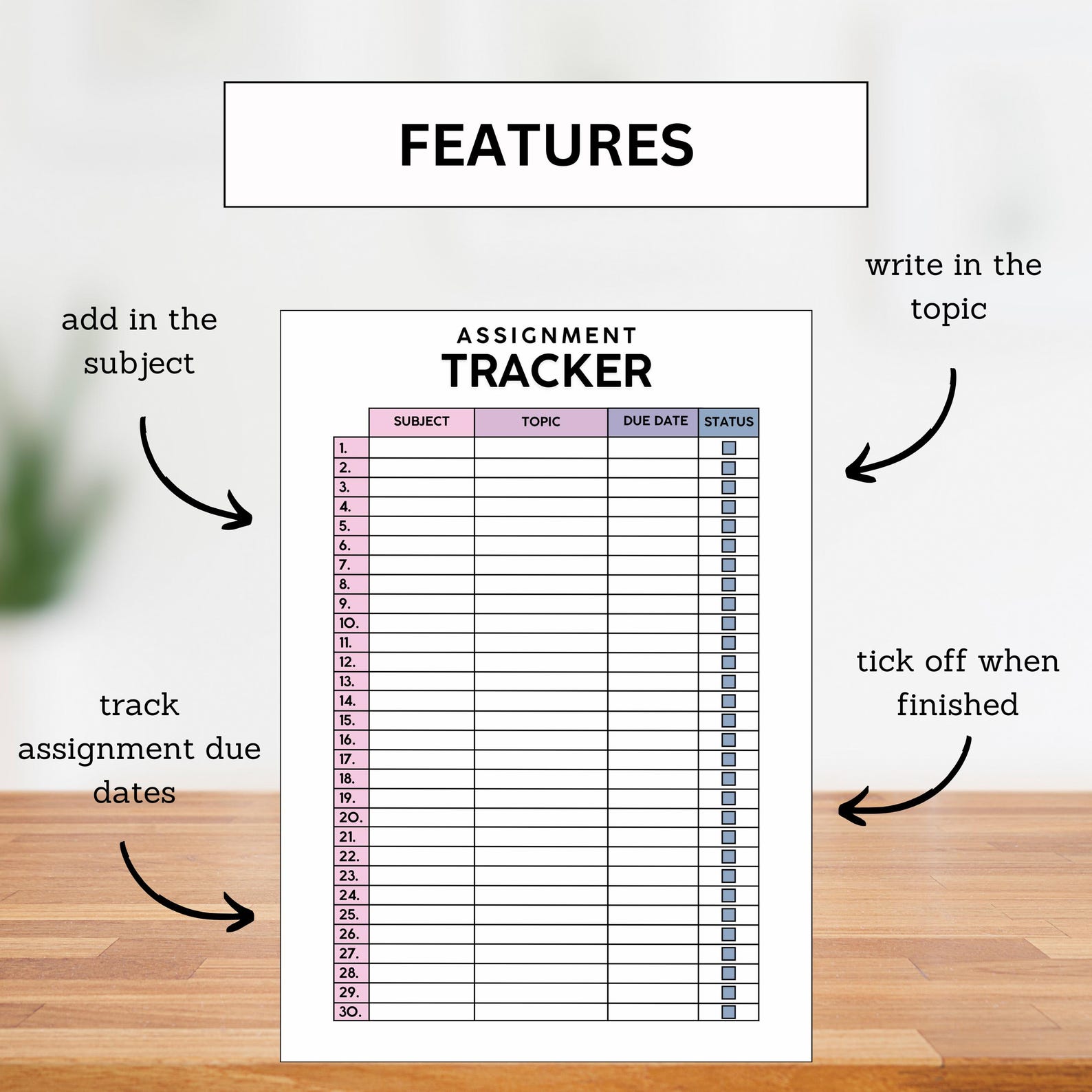 Assignment Planner | Academic Planner | Assignment Log | Homework ...