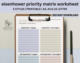 EISENHOWER Time Management Matrix - Etsy