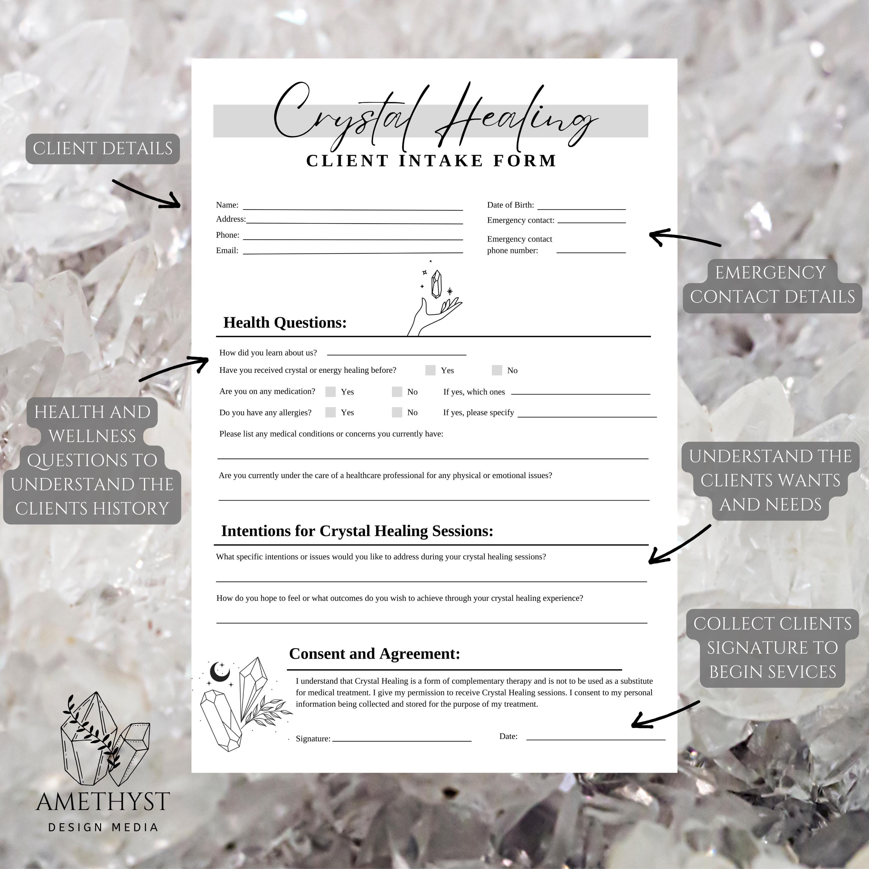 Crystal Healing Intake Form | Holistic Healing, Energy Balance ...