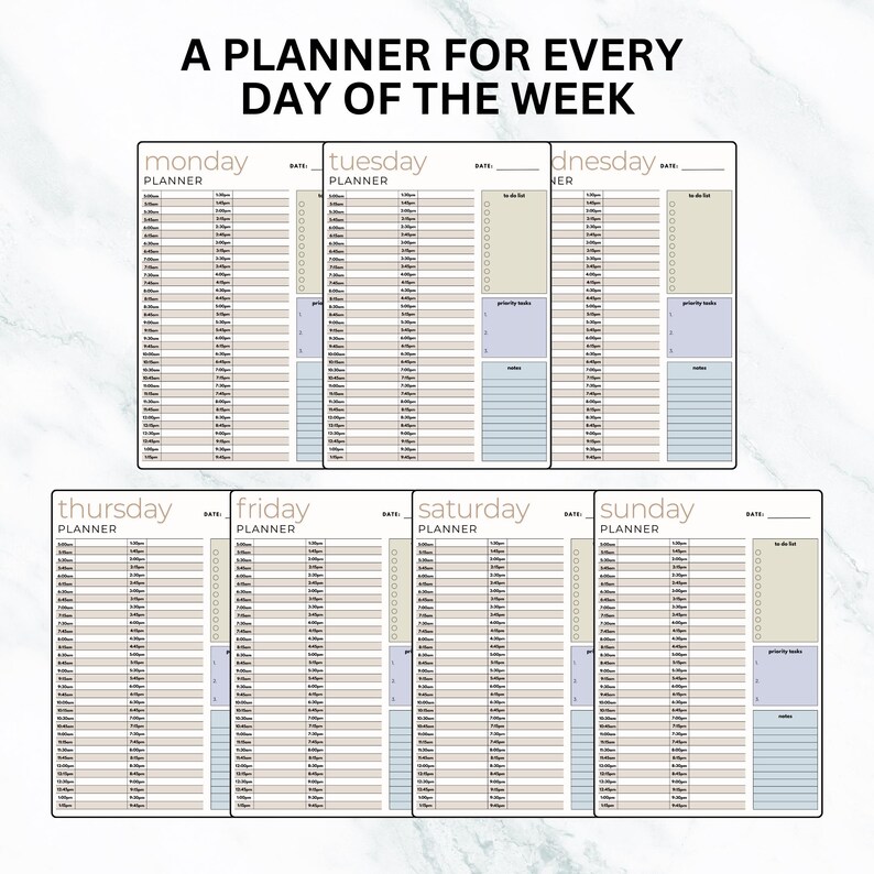 15 Minute Weekly Planner | 15 Minute Planner | 15 Minutes Planner ...