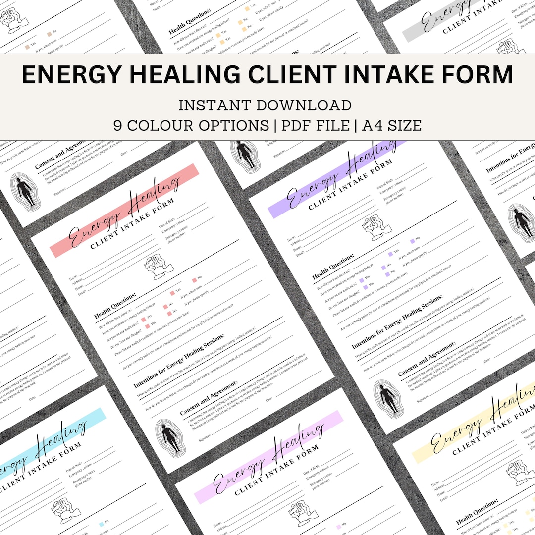 Energy Healing Intake Form | Reiki Client Intake Consent Form ...