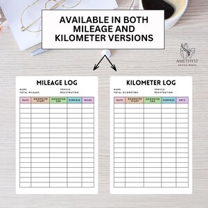 Mileage Tracker Printable | Monthly Mileage Report Form | Miles Log ...