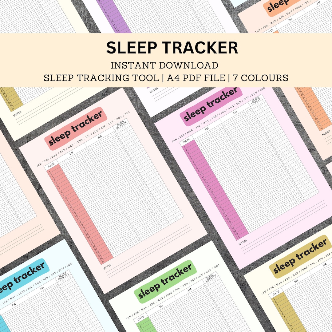 Sleep Tracker Worksheet | Multiple Colours | Printable Sleep Journal ...