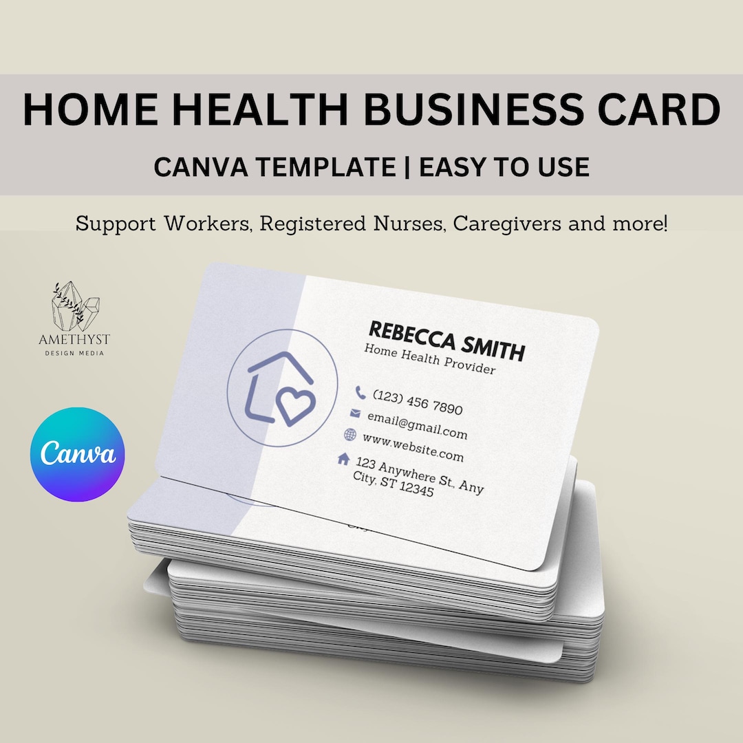 Home Health Business Card | Caregiver | Elder Care | Home Health ...