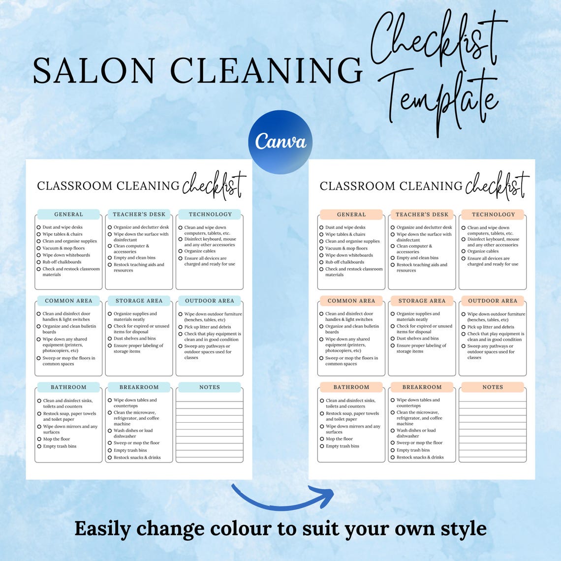 Classroom Cleaning Checklist | Cleaning Checklist | Classroom Cleaning ...