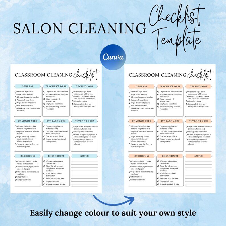 Classroom Cleaning Checklist | Cleaning Checklist | Classroom Cleaning ...