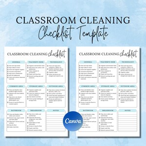 Classroom Cleaning Checklist | Cleaning Checklist | Classroom Cleaning ...