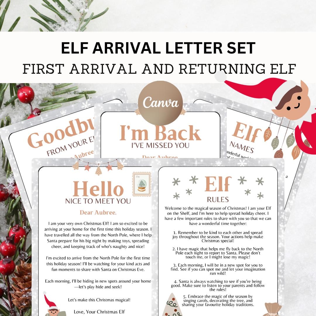 Editable Elf Arrival Letter | Elf Arrival Letter Set | Elf Letter ...