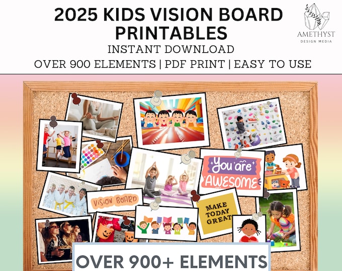 Kids Vision Board Template, Goal-setting Printable for Kids ...