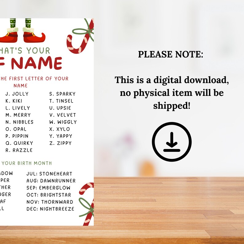 What's Your Elf Name | Printable Holiday Funny Name Tags | Christmas ...