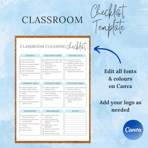 Classroom Cleaning Checklist | Cleaning Checklist | Classroom Cleaning ...