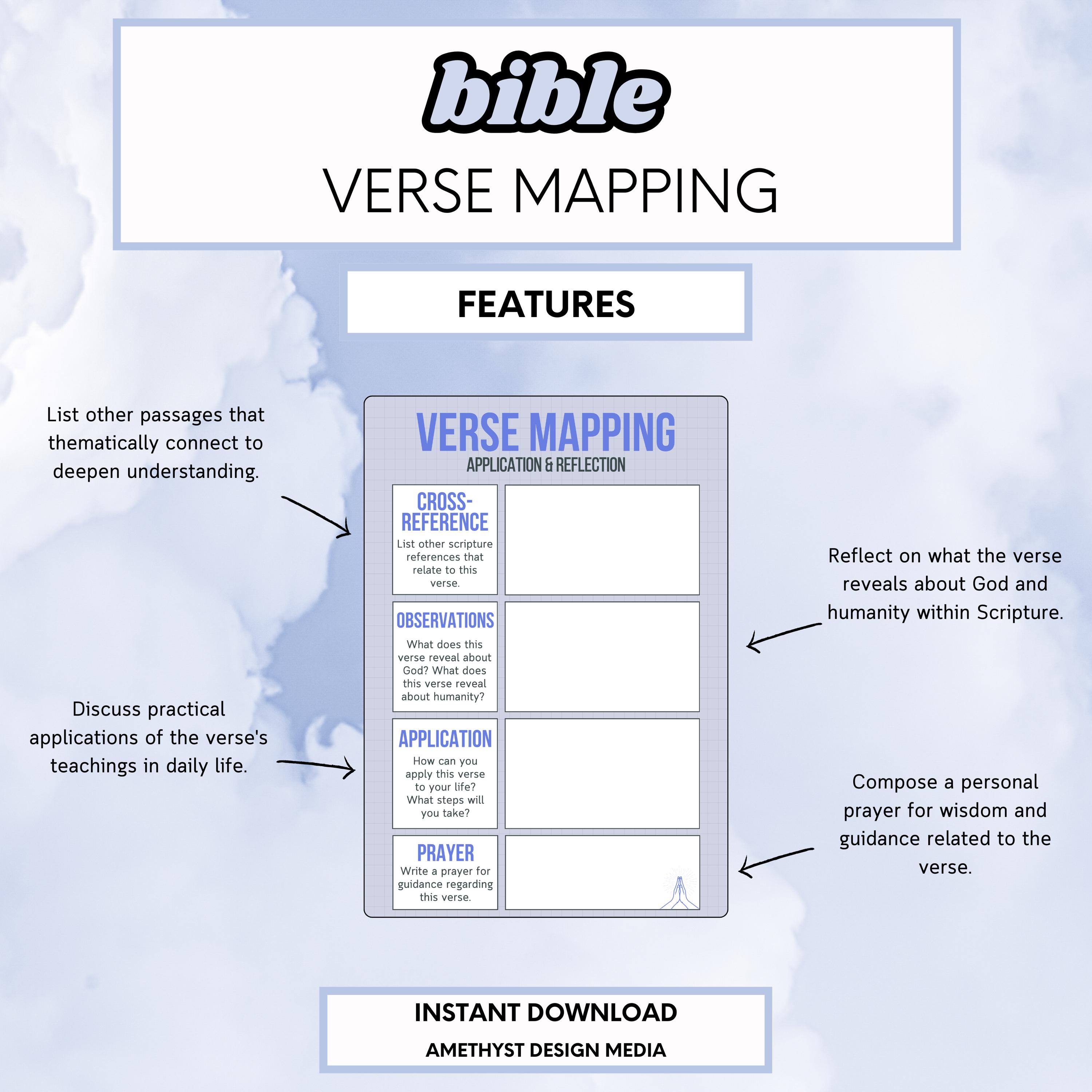 Verse Mapping Printable PDF - Bible Study, Verse Mapping Journal ...