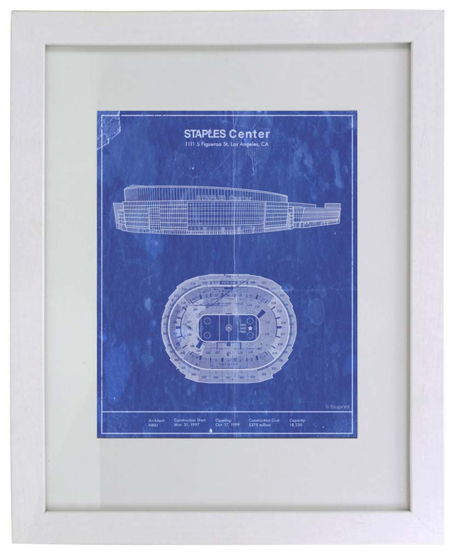 Los Angeles Staples Center Blueprint Art. Sizes 5x7 to 24x36 - Etsy