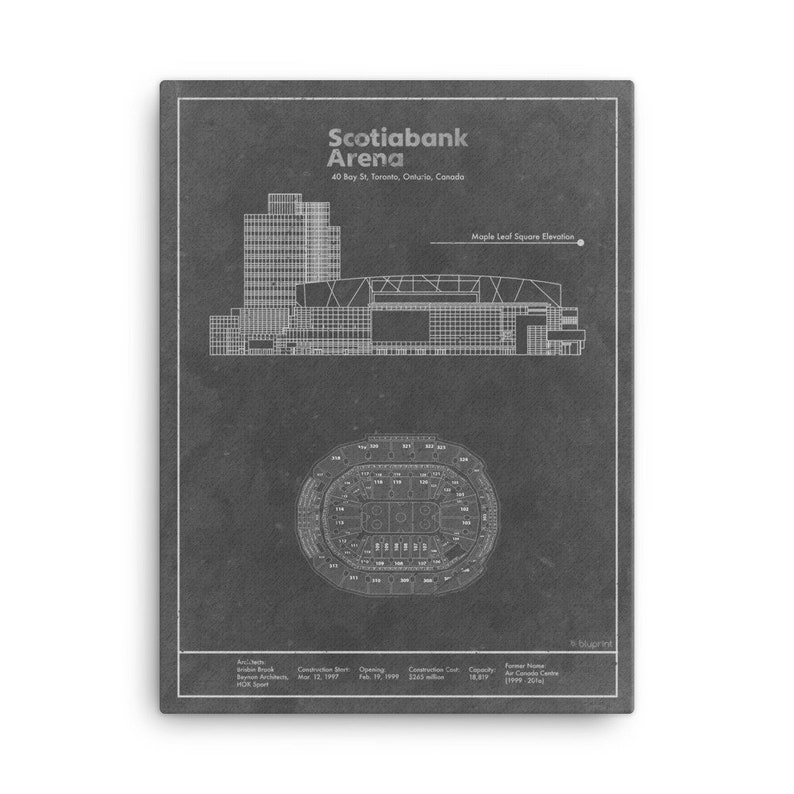 Toronto Maple Leafs Scotiabank Arena Blueprint Art. Sizes 5x7 | Etsy Canada