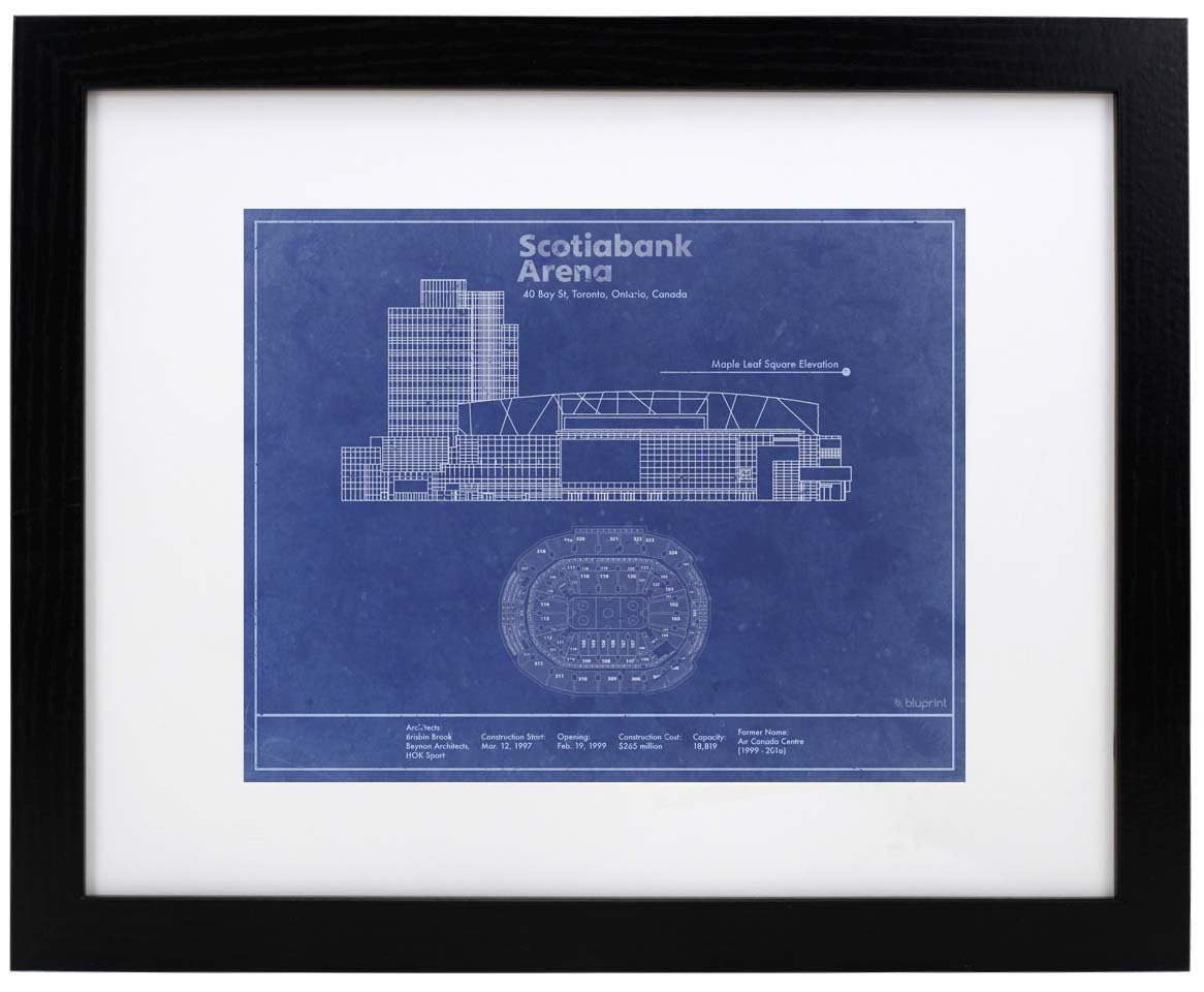 Toronto Maple Leafs Scotiabank Arena Blueprint Art. Sizes 5x7 | Etsy Canada