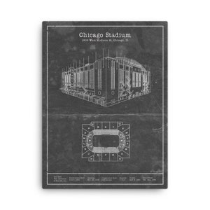 Chicago Stadium Blueprint - Vintage Illinois Hockey Arena Decor - Etsy