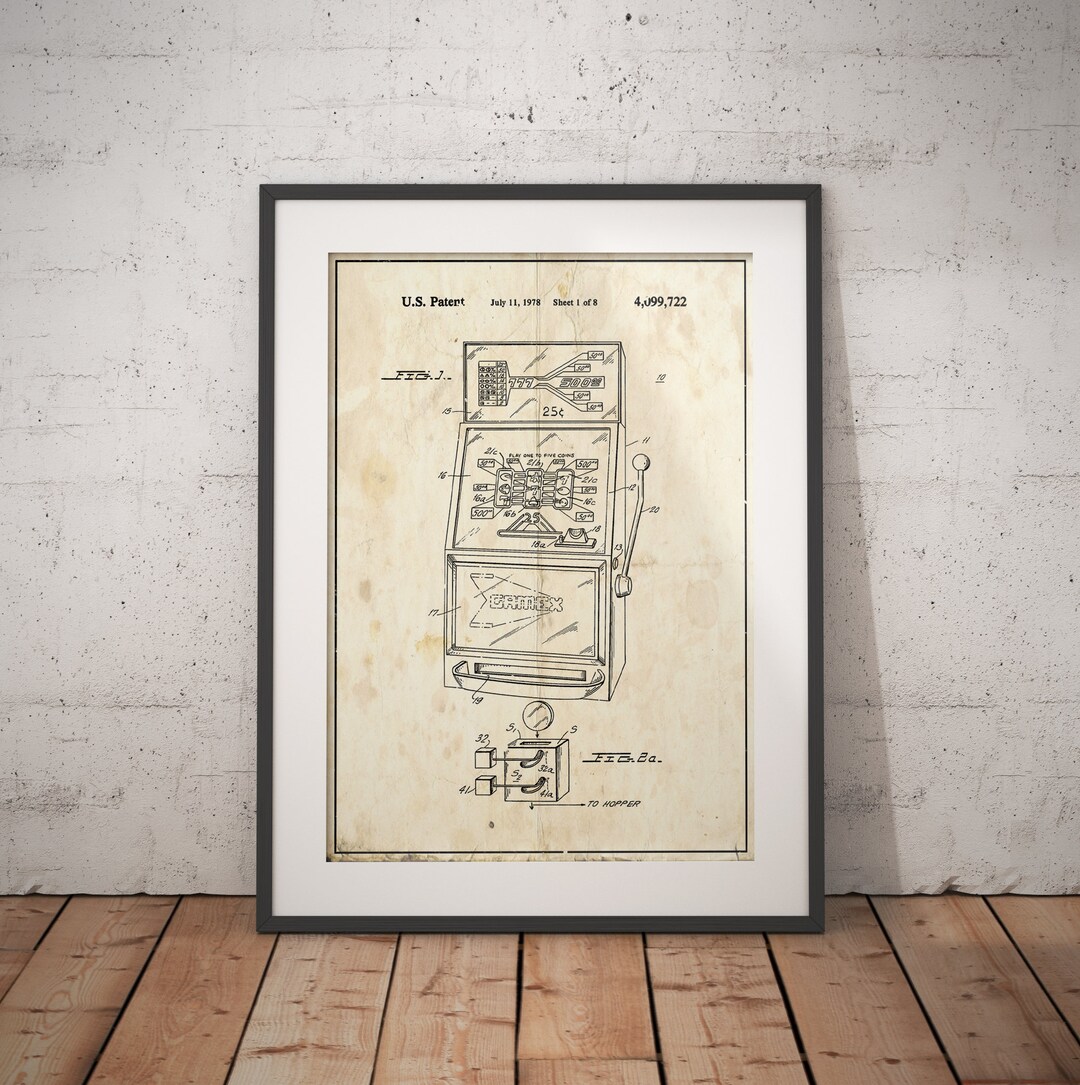 Slot Machine Patent Print: Sizes 5x7 to 24x36 Inch Prints and Framed - Etsy