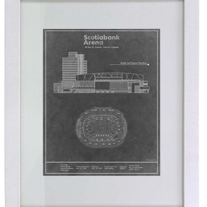 Toronto Maple Leafs Scotiabank Arena Blueprint Art. Sizes 5x7 to 24x36 ...