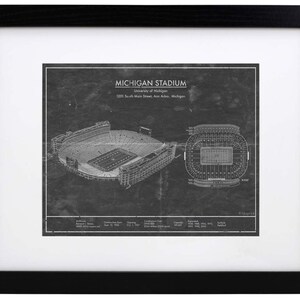 Michigan Stadium Blueprint - Vintage College Football Print - Etsy