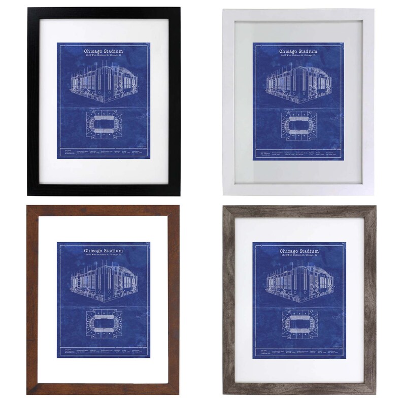 Chicago Stadium Blueprint Vintage Illinois Hockey Arena | Etsy