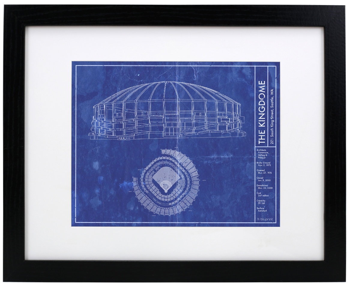 Seattle Kingdome vintage stadium blueprint art. Sizes 5x7 to | Etsy