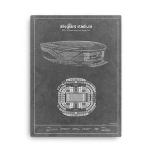 Las Vegas Allegiant Stadium Blueprint Art. Sizes 5x7 to 24x36 Framed ...