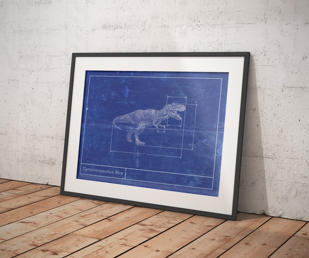 Tyrannosaurus Rex Blueprint: Sizes 5x7 to 24x36 Inch Prints and Framed ...