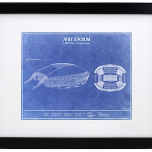 Dallas AT&T Stadium Football Art. Sizes 5x7 to 24x36 Framed Prints With ...